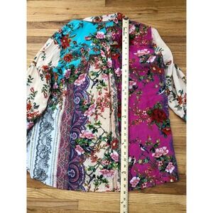 John Mark | Tops | John Mark Womens Patchwork Floral Artsy Print Button ...